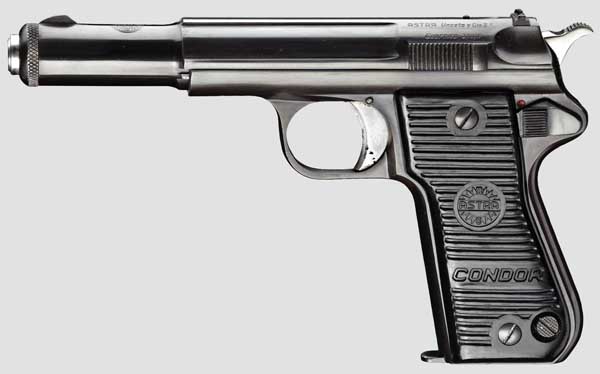 Astra Mod. 800 "Condor", mit Tasche Kal. 9 mm Para, Nr. 827142. Blanker ...