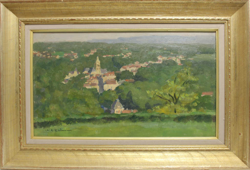Charles Auguste EDELMANN (1879-1950), "Vue de village", huile sur toile ...