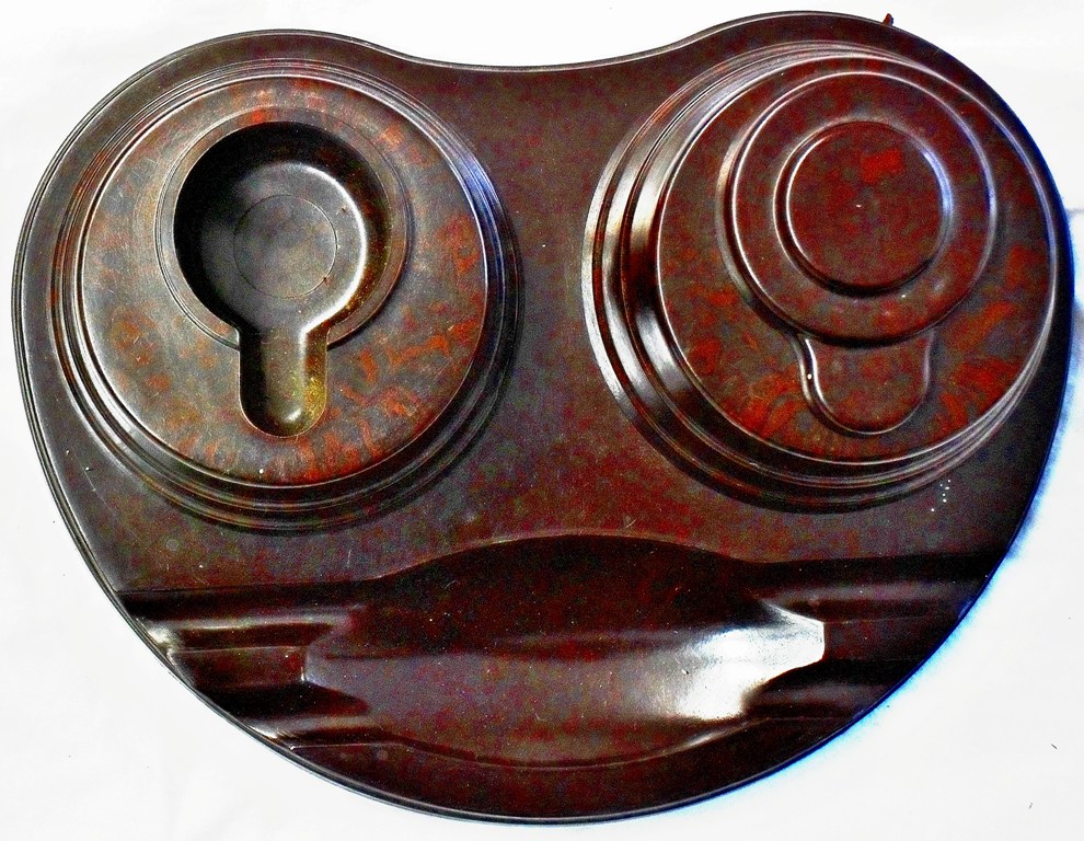 Bakelite Art Deco Double Inkwell Desk set c1920's 'Gadaware' double ...