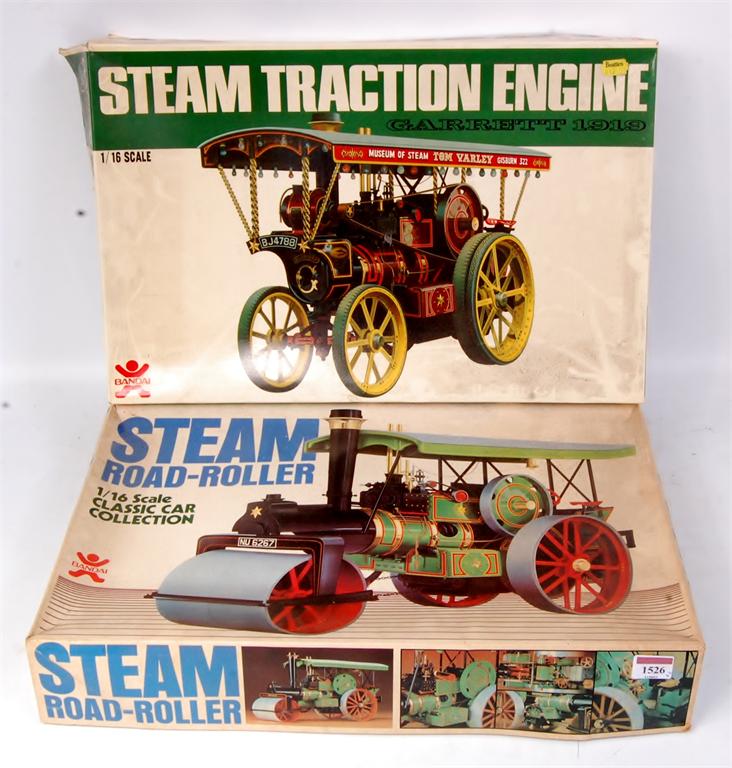 Bandai, steam engine plastic kit group, 2 unmade as issued examples to ...