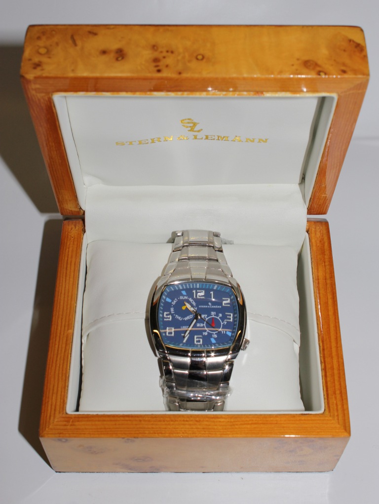 A Stern & Lemann gentleman's liberty stainless steel wristwatch in ...