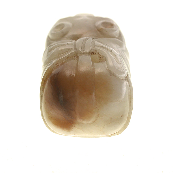 A Small Jade Carving of a Tiger Carved as a resting tiger wrapped in ...