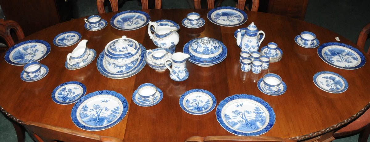 120 pieces of Booths Real Old Willow pattern dinnerware, including ...