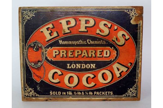 An Epps's Cocoa crate lid the papered label inscribed Epps's Cocoa ...