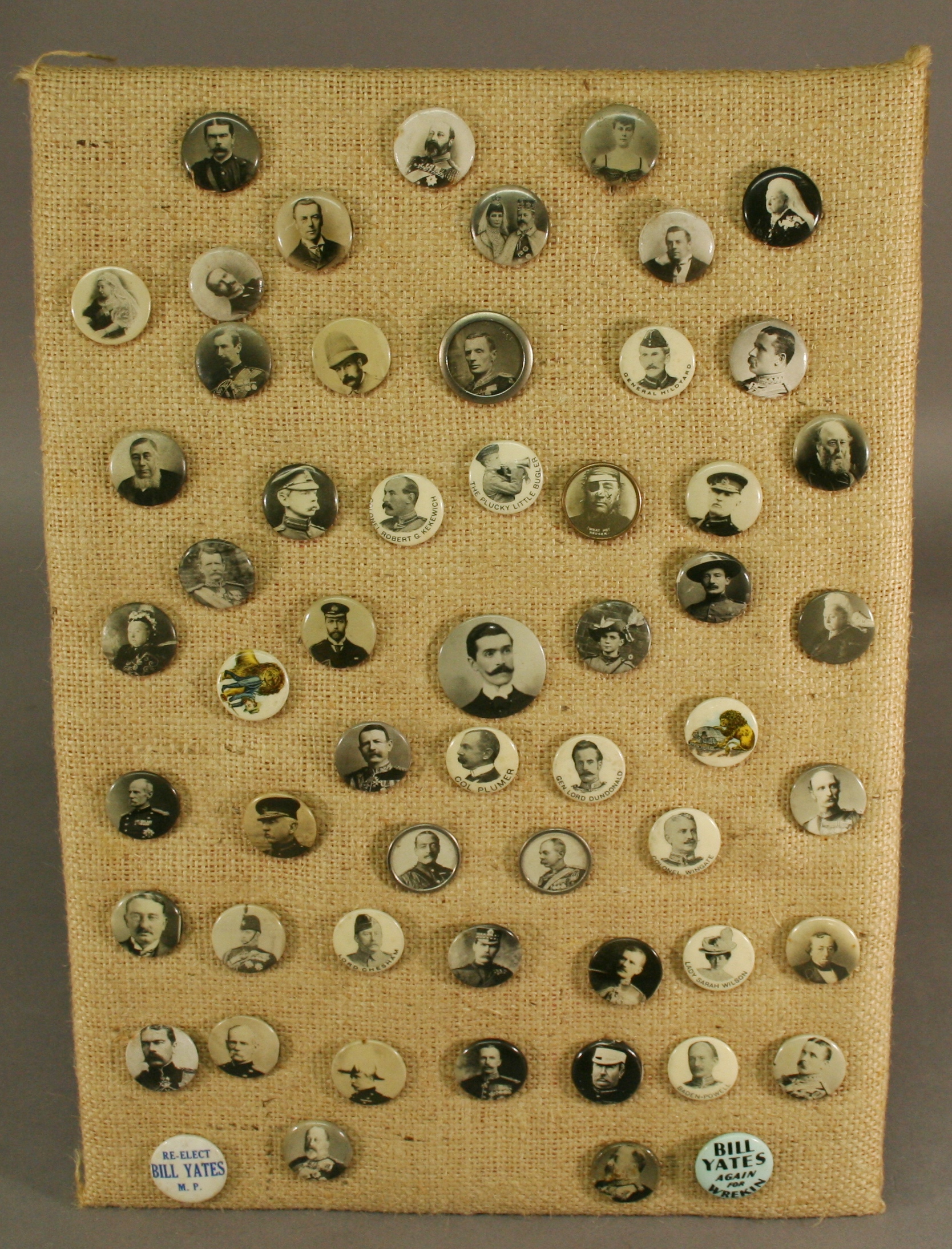 A GROUP OF INTERESTING POLITICAL AND ROYALTY PIN BADGES including ...
