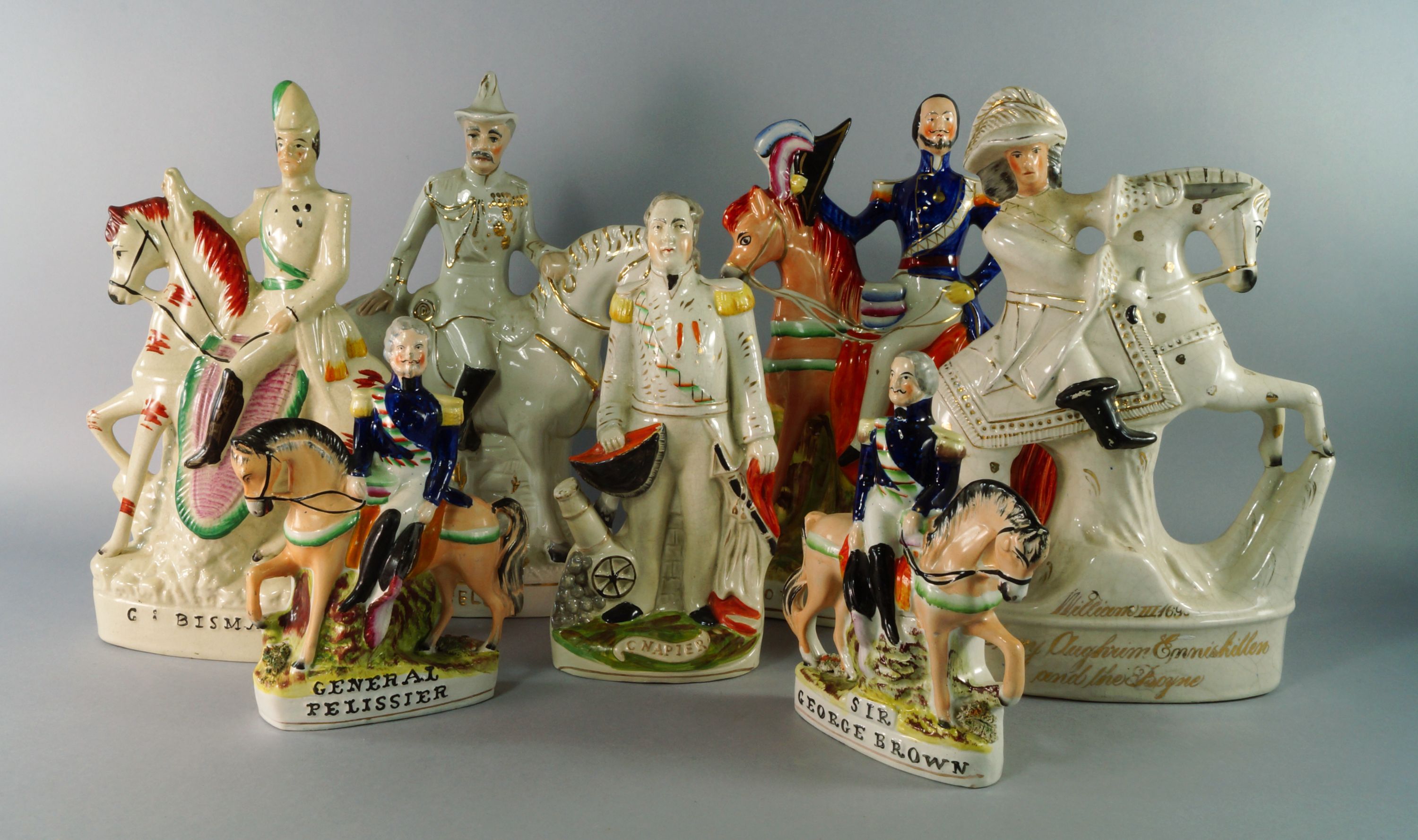 A pair of Staffordshire figure groups of Sir George Brown and General ...