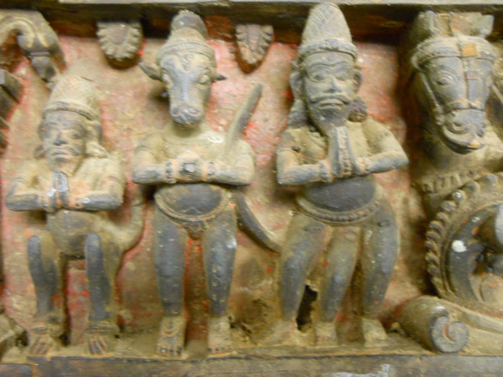 Two Wooden Lintel Friezes, India, one depicting a seated Mithuna couple ...