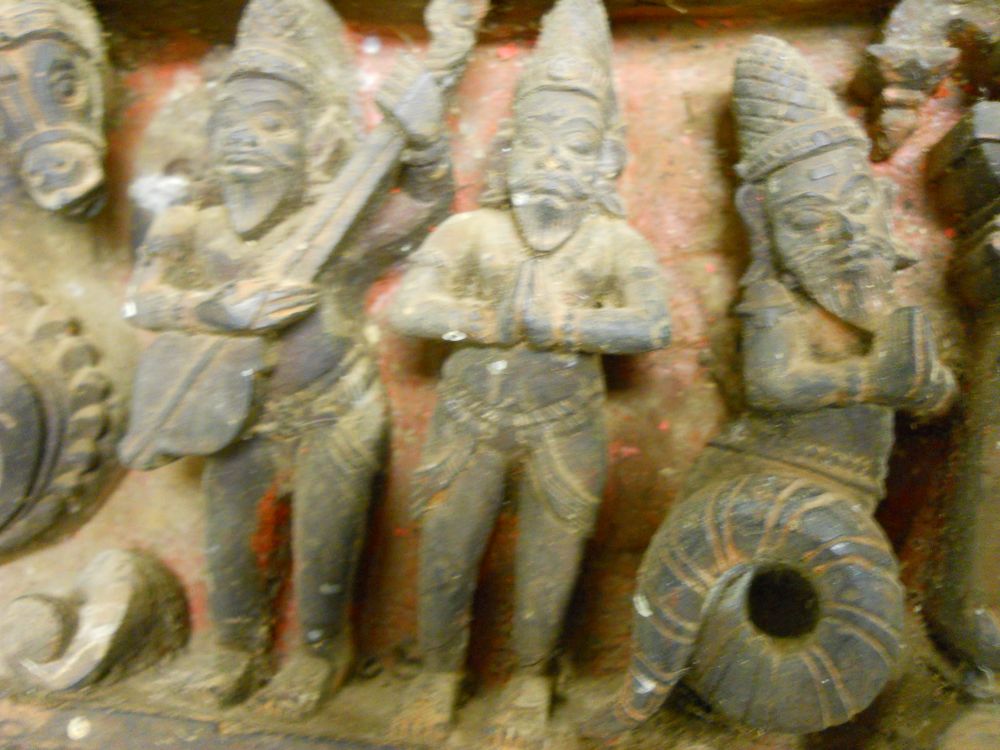 Two Wooden Lintel Friezes, India, one depicting a seated Mithuna couple ...