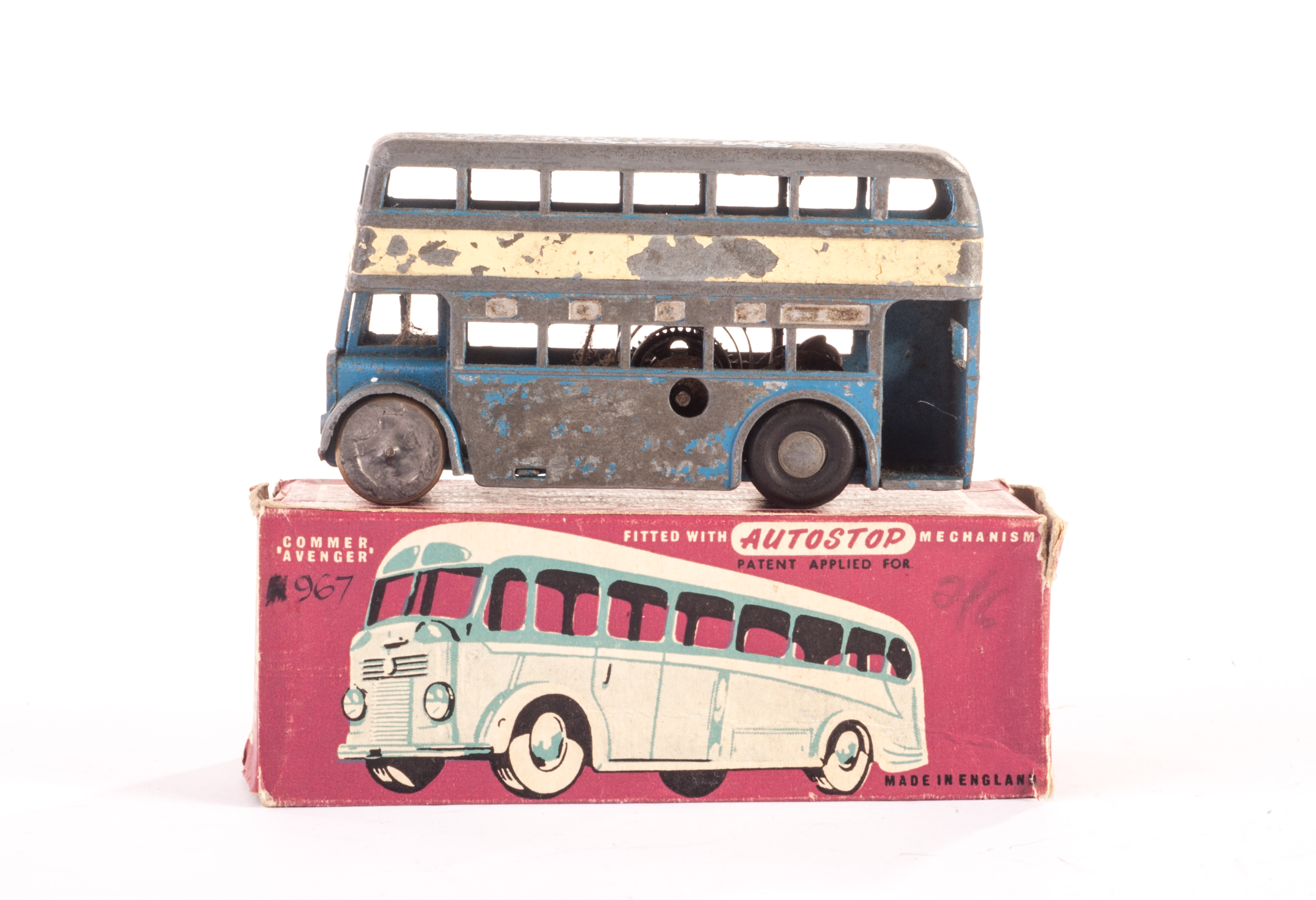 Chad Valley Wee-kin Toy Bus and Coach: repainted green Commer Avenger ...