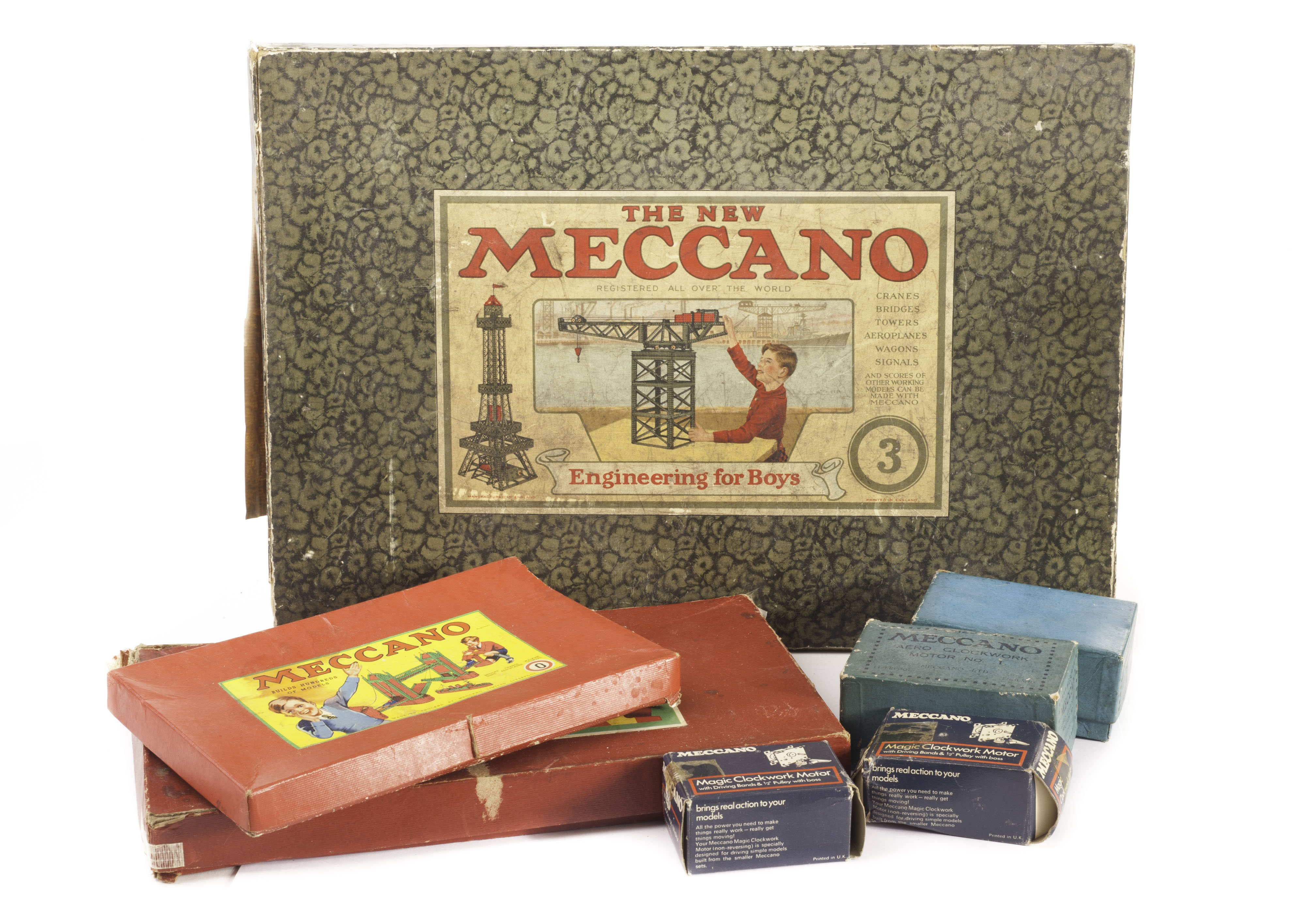 An early ‘New’ Meccano Set circa 1927 and later sets; Set No 3 with 27A ...