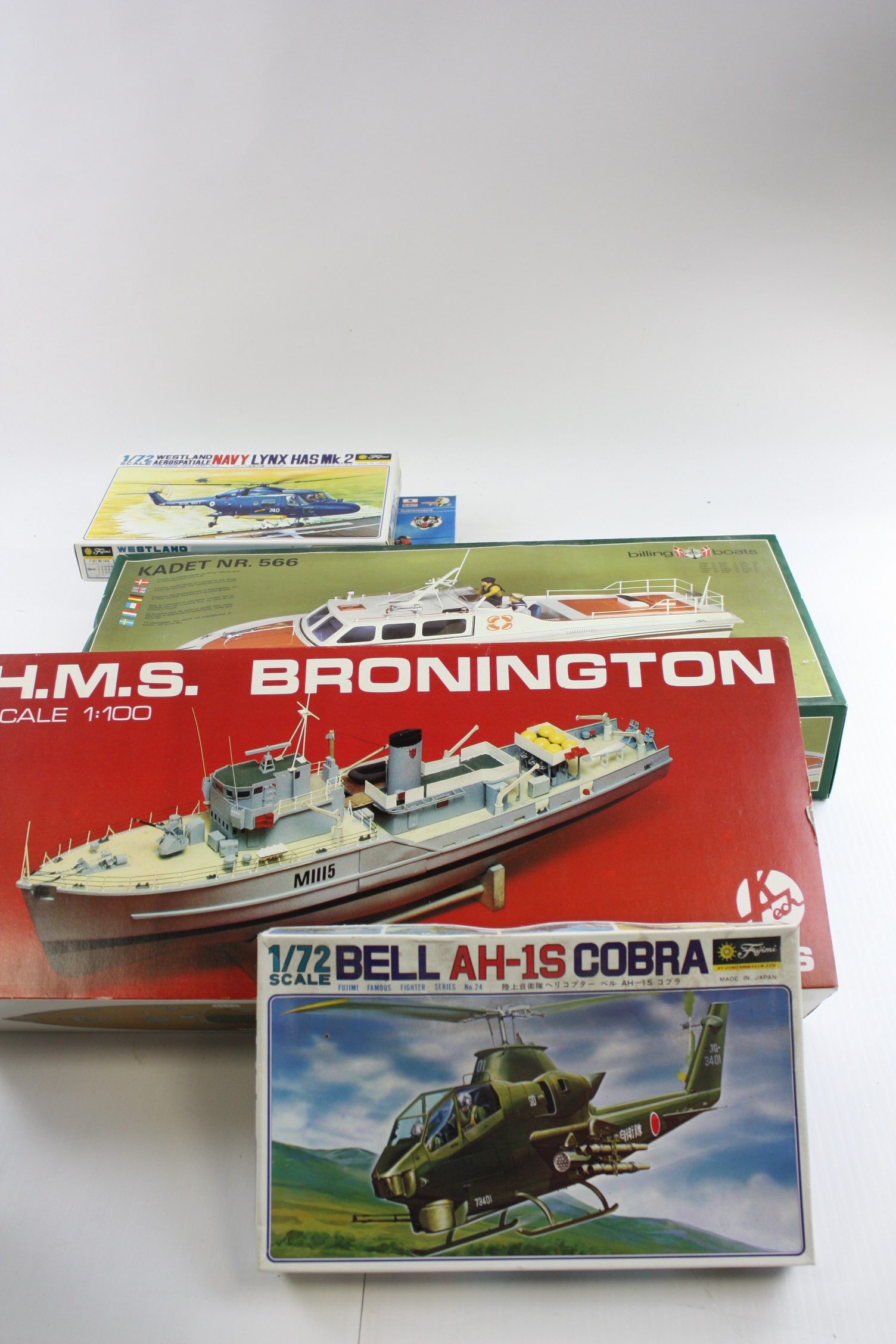 Kit Built Model Sets: including 'Billing Boats' Kadet NR.566, Ktech HMS ...