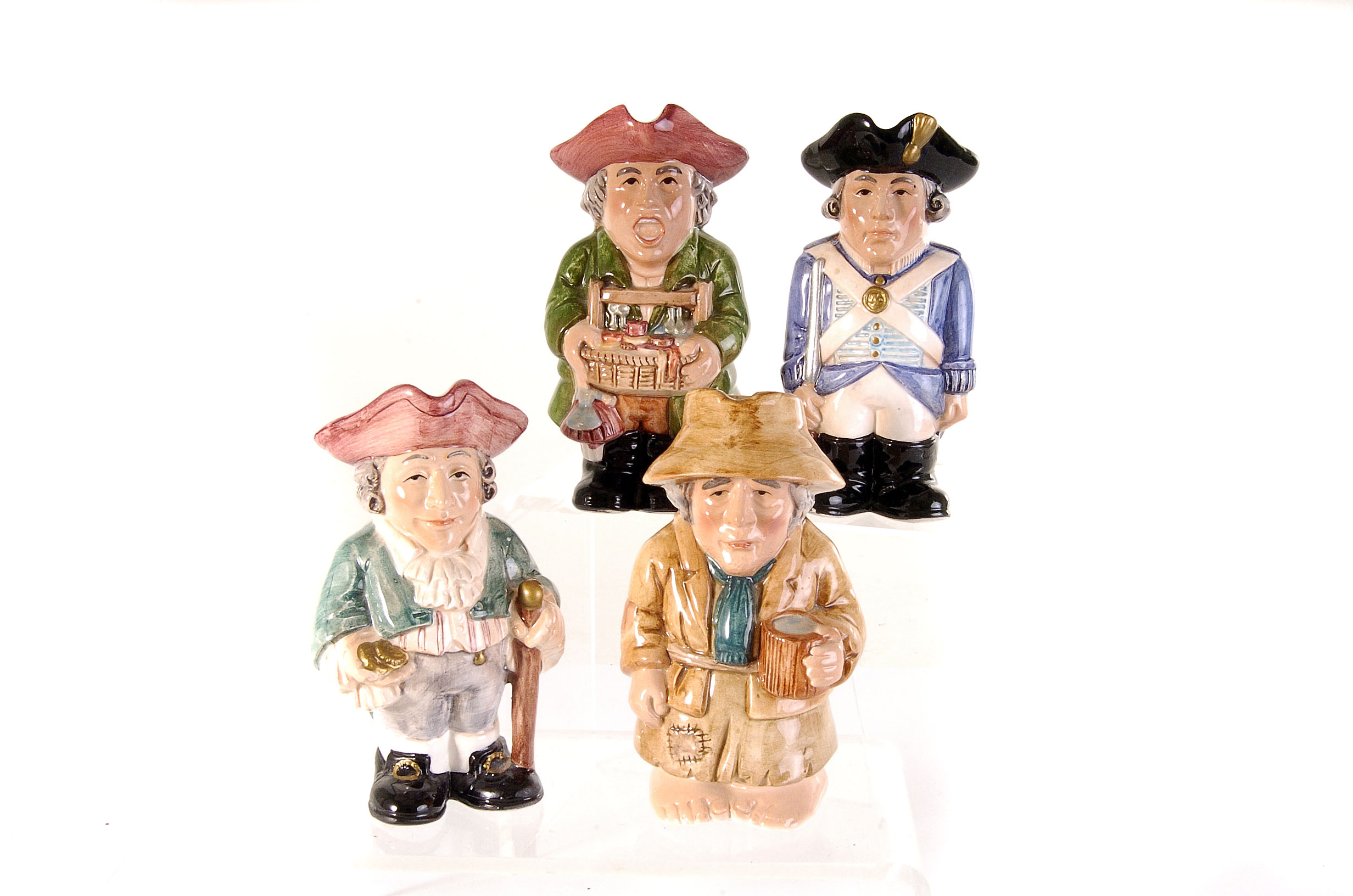 A set of six character toby jugs, modelled as Tinker, Tailor, Soldier ...