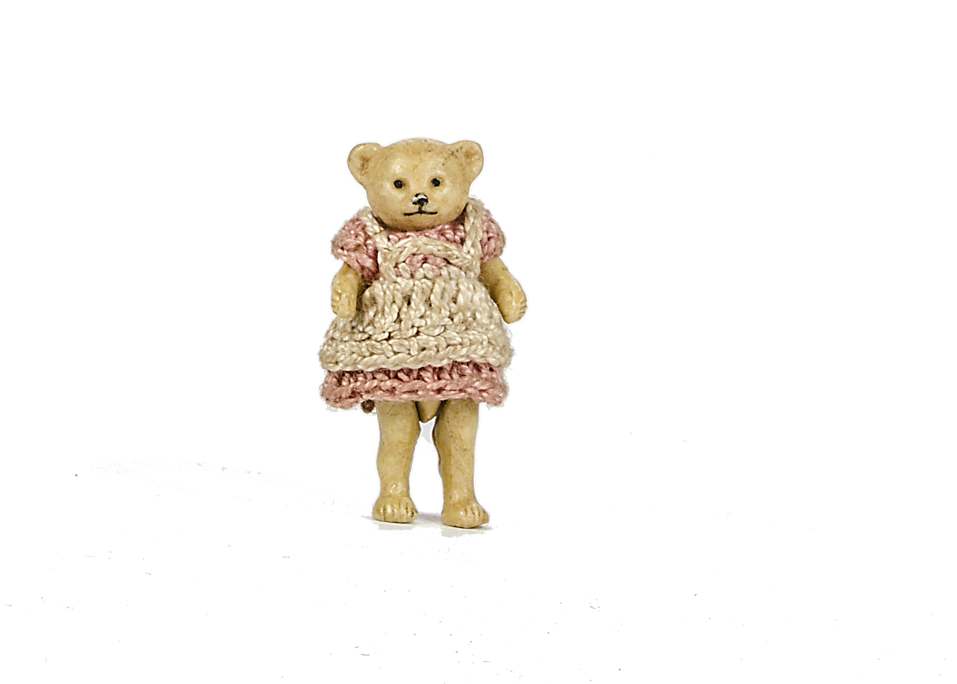 A Hertwig all - bisque girl Teddy Bear, 1910-20s, with pin - joints and ...