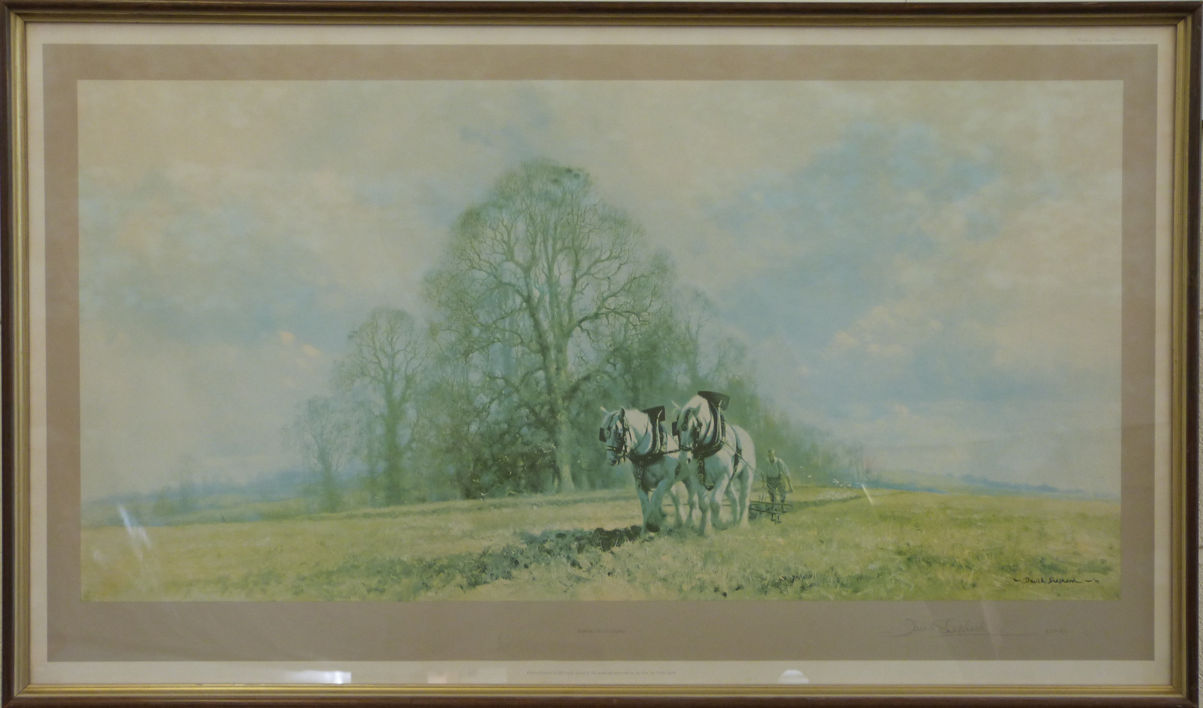 David Shepherd signed limited edition 'Spring Ploughing' print of shire ...