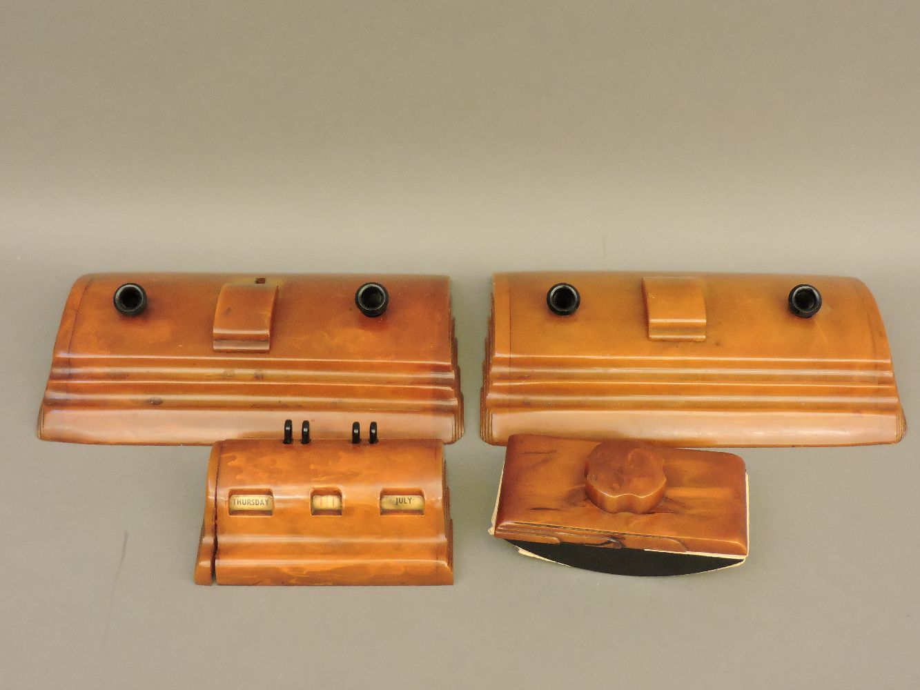 A bakelite desk set