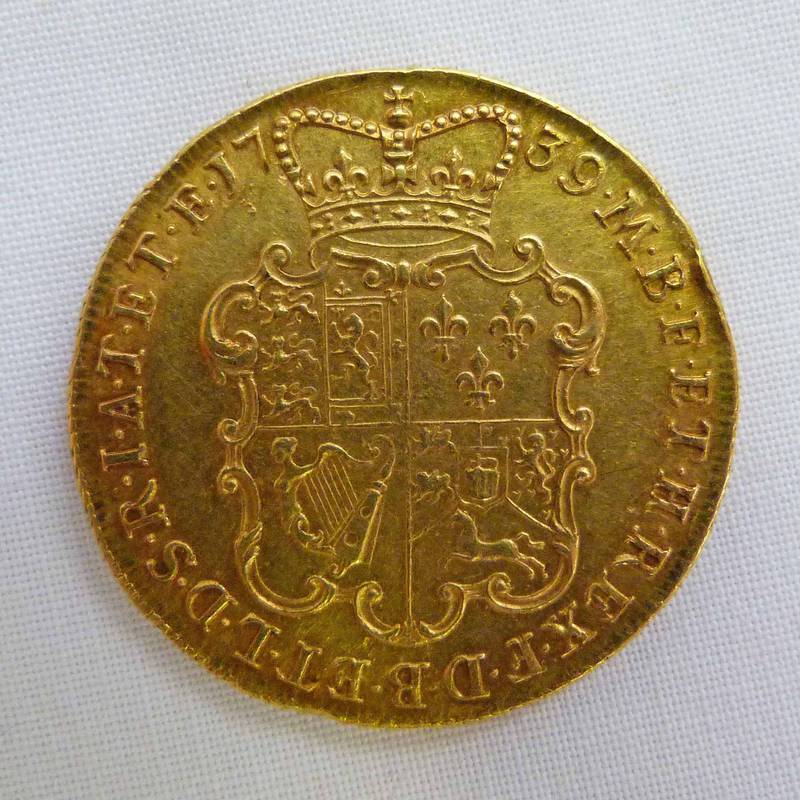 GEORGE II TWO GUINEA COIN 1739