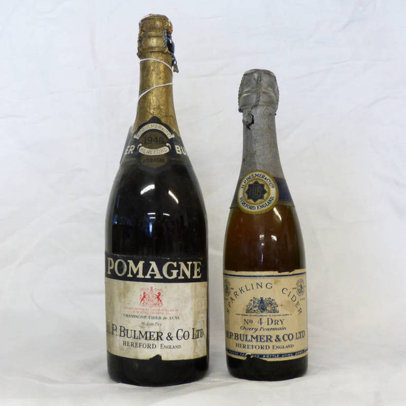1 BOTTLE POMAGNE - VINTAGE 1948 & 1 BOTTLE SPARKLING CIDER NO.4, BOTH ...