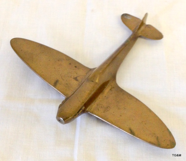 WW2 brass model of a spitfire
