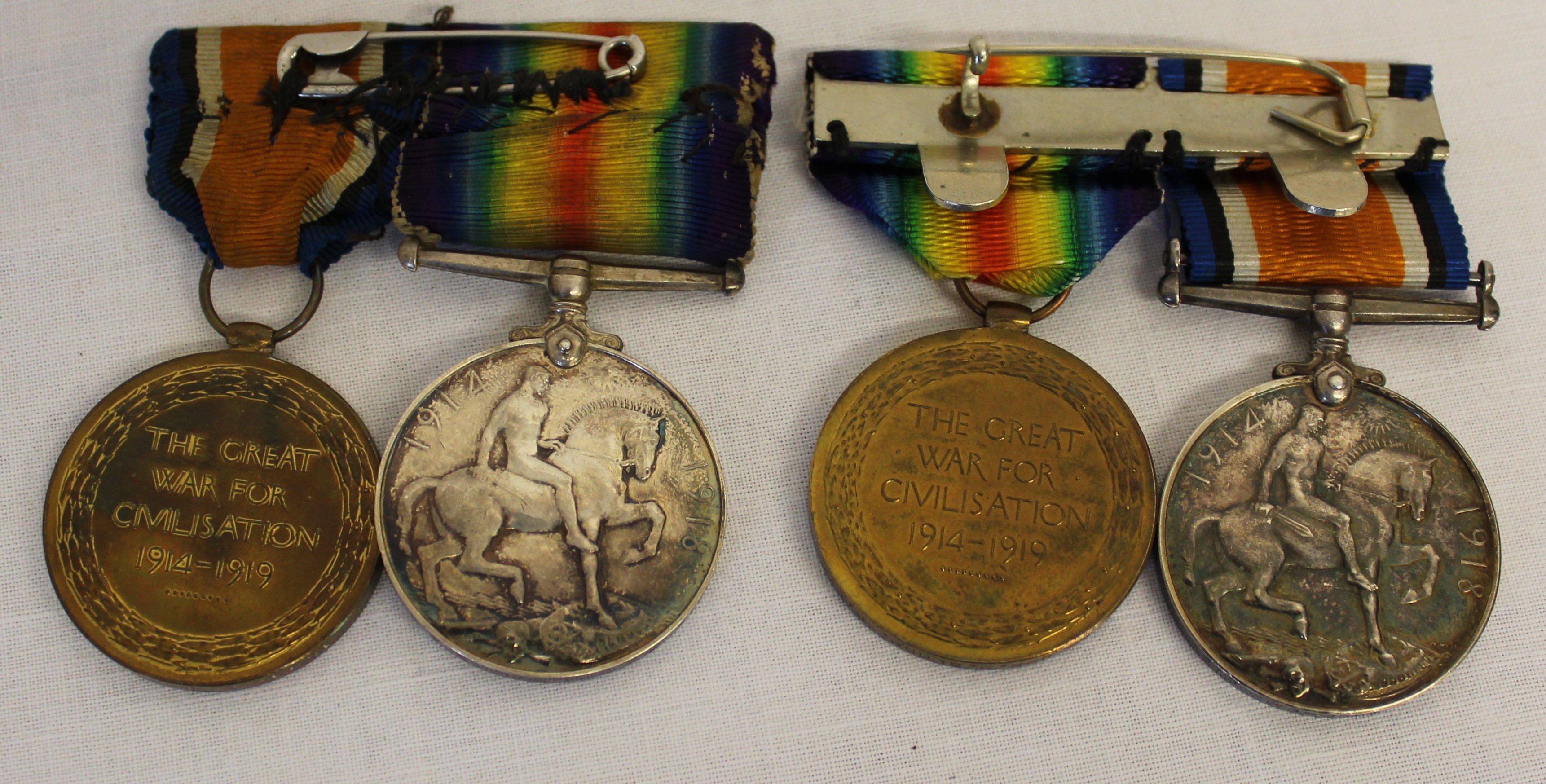 Two mounted WW1 Medal pairs to brothers. The first named to 38 Sapper C ...