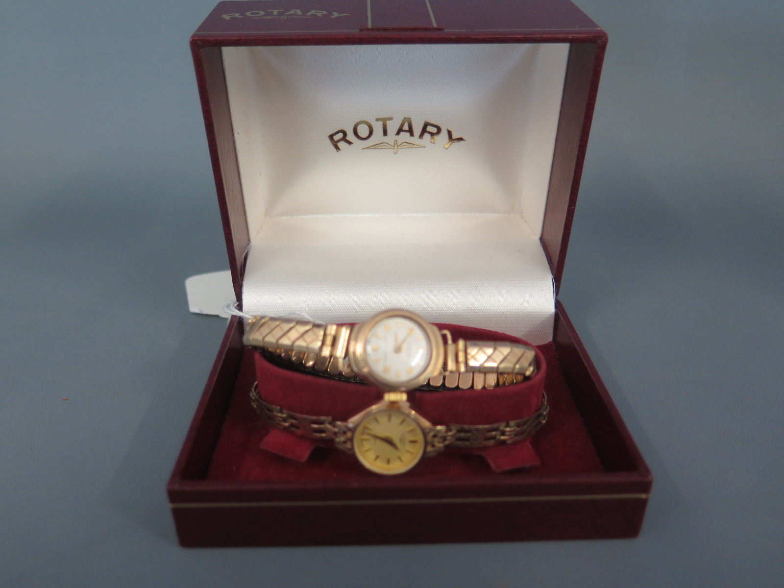A 9 ct gold Ladies Rotary cocktail watch with similar Kered watch on ...