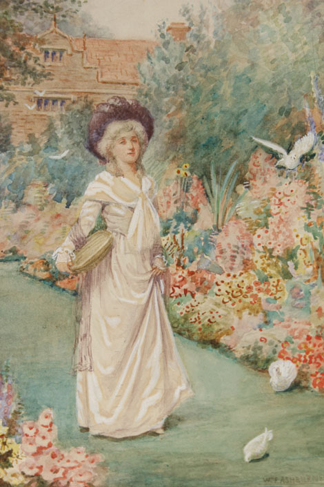 William F. Ashburner (fl.1900-1932), An elegant young lady in a country ...