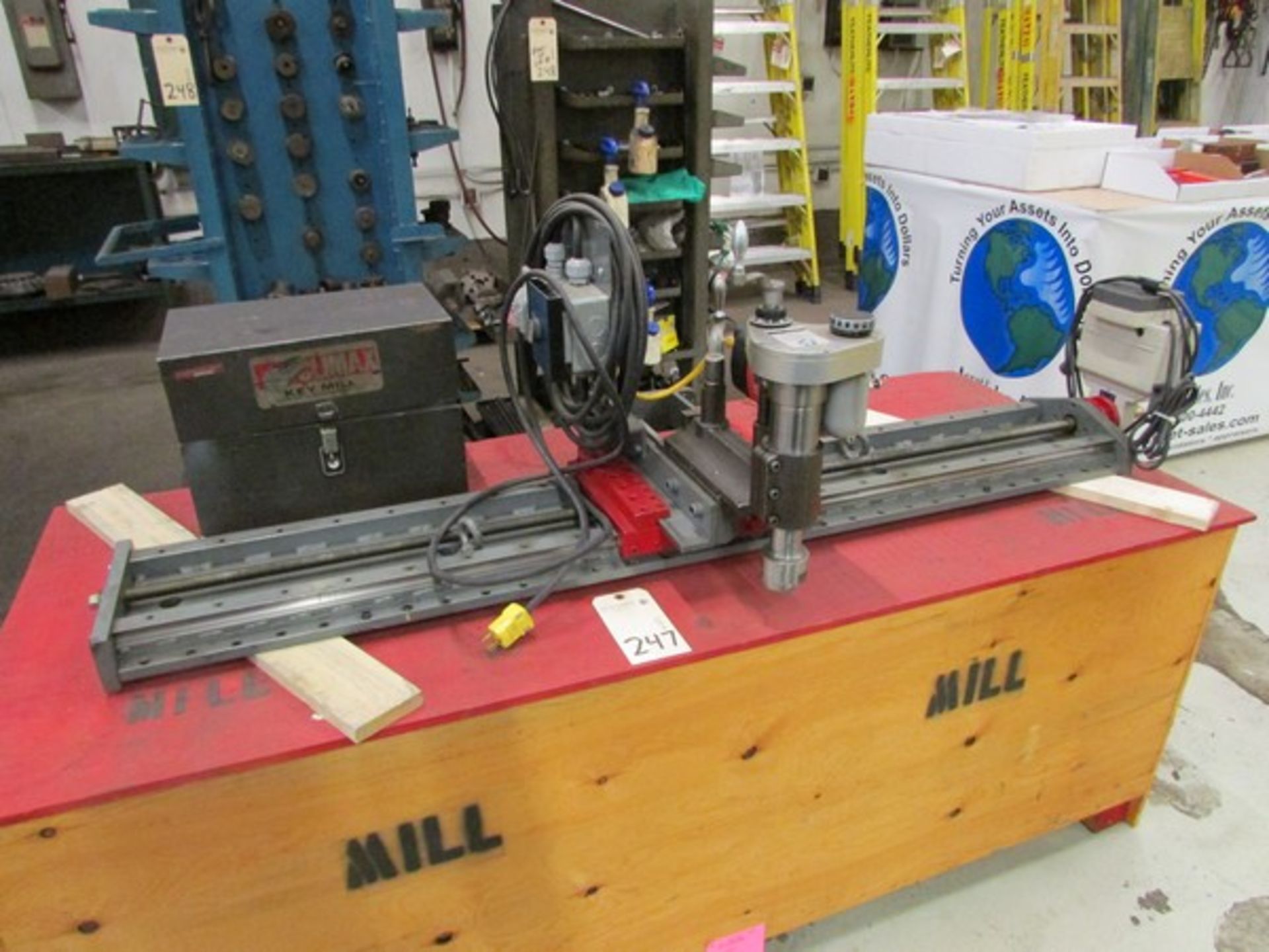 Climax Key Mill, Portable Milling Machine w/ Wooden Storage Cabinet