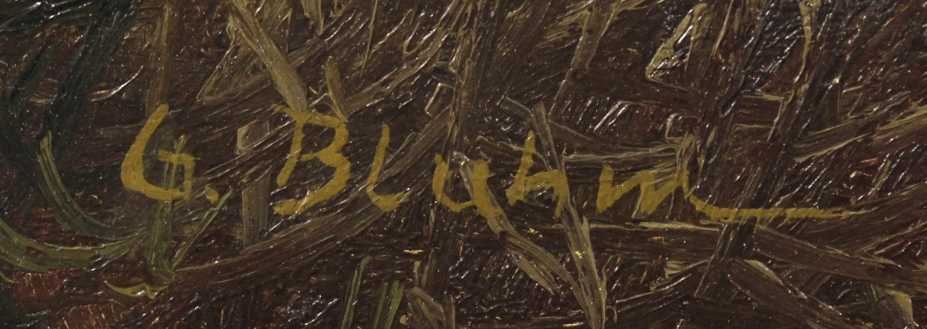 Bluhm, Gerhard, dt. Maler Mitte 20. Jh. "Hirsche im Kampf", sign., Öl ...