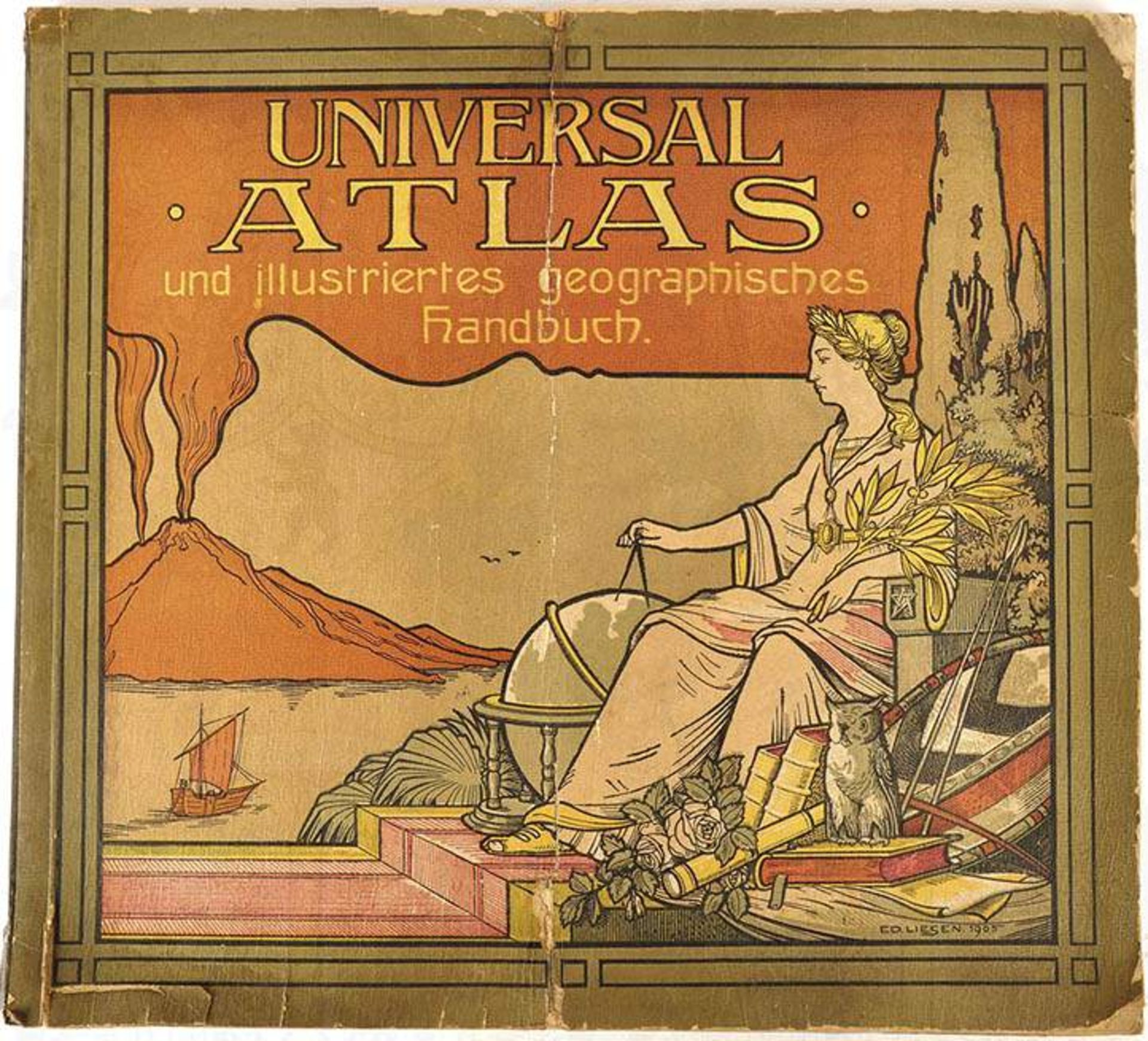 UNIVERSAL-ATLAS, 1905, 34 S. Statistik u. Länderlexikon, 50 farb ...