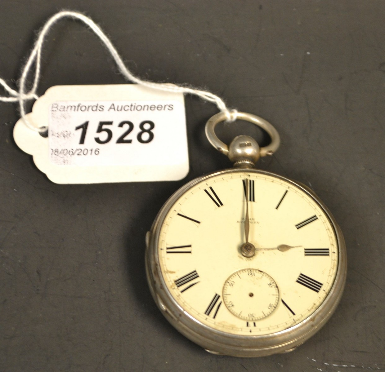 A silver pocket watch, by John Heap, Burnley, fusee movement, Chester 1873