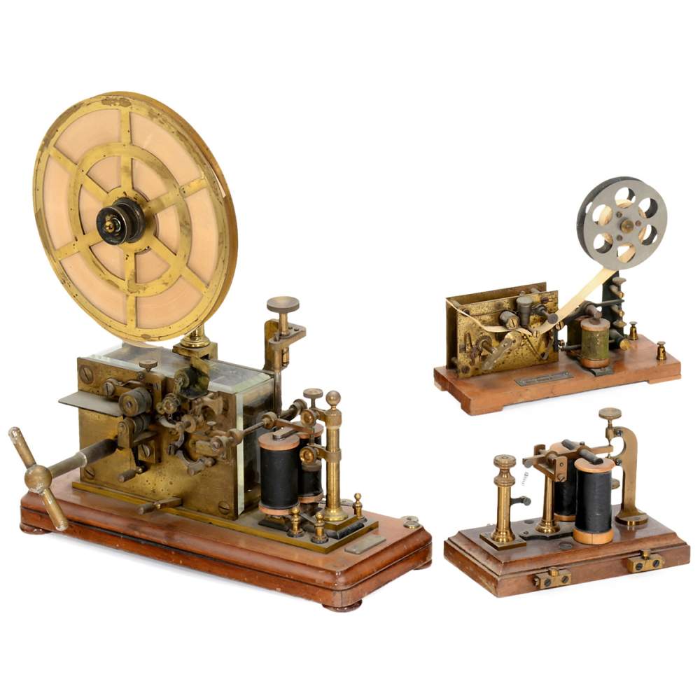 2 Telegraphs and 1 Relay 1) Ink-writer telegraph by L.M. Ericsson ...