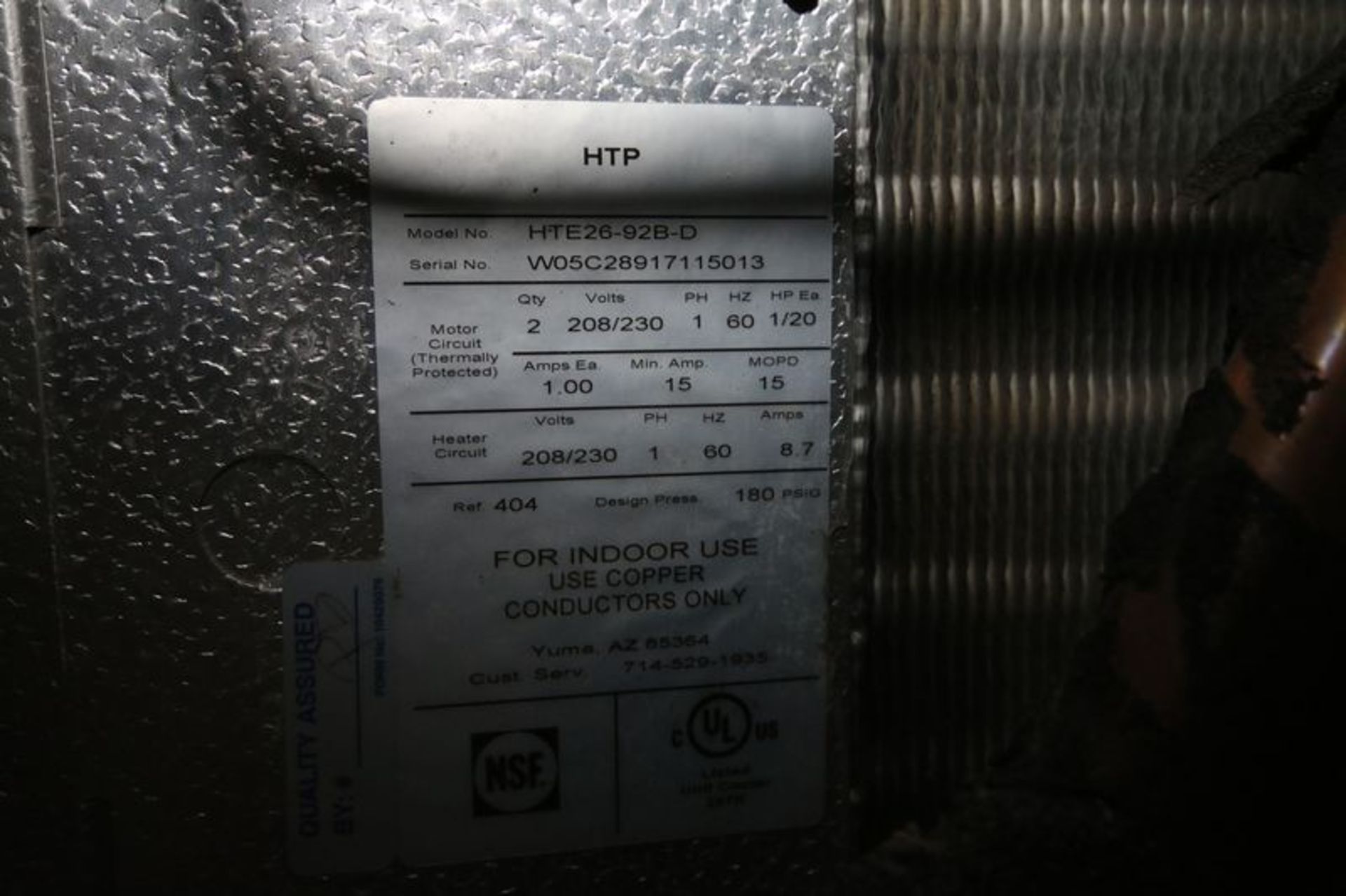Bally Modular Cooler. HTPG 2-Fan Evap Blower Unit. Model HTE26-92B-D. S ...