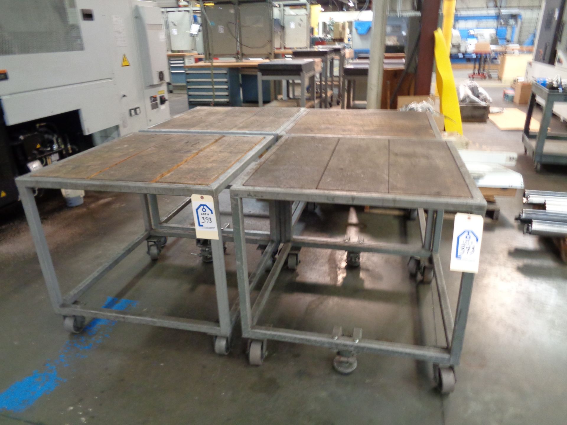 Qty (4) 36" x 36" x 33"H Rolling Work Tables $25 Loading Fee Shipping ...