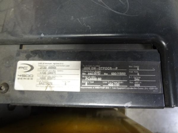 6,000 LB CROWN MODEL PC4500-60 ELECTRIC STAND-UP RIDER DOUBLE PALLET ...