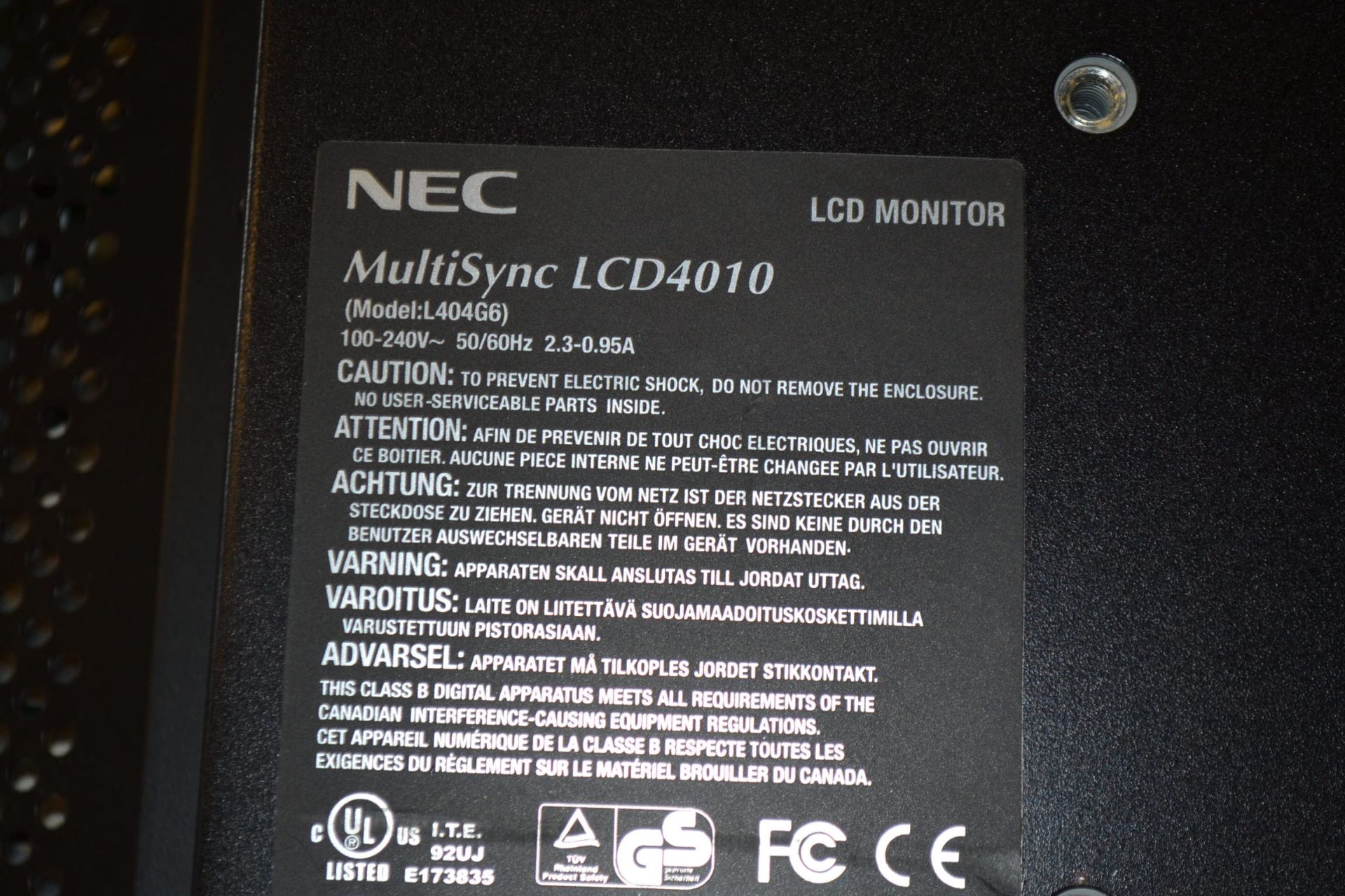 NEC MULTISYNC LCD4010 40" MONITOR