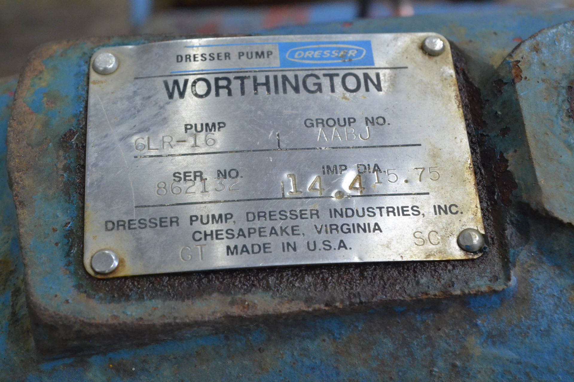 WORTHINGTON 6LR-16 6X8 IN SPLIT CASE VOLUTE CENTRIFUGAL PUMP
