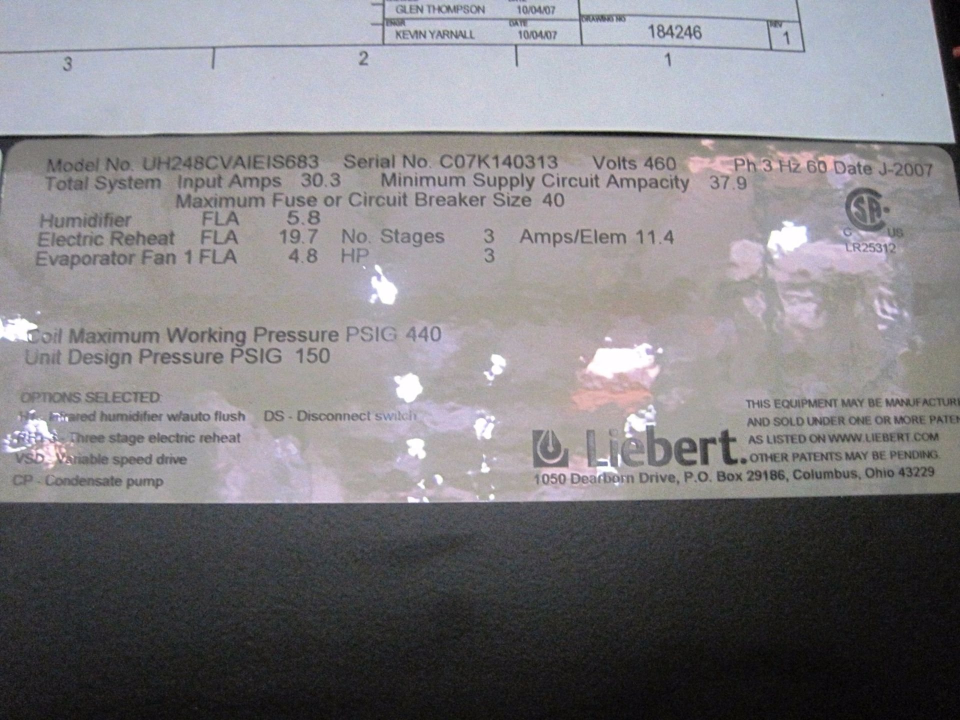 This Liebert Emerson System 3 CRAC 15 Water Chilled Air Conditioner ...