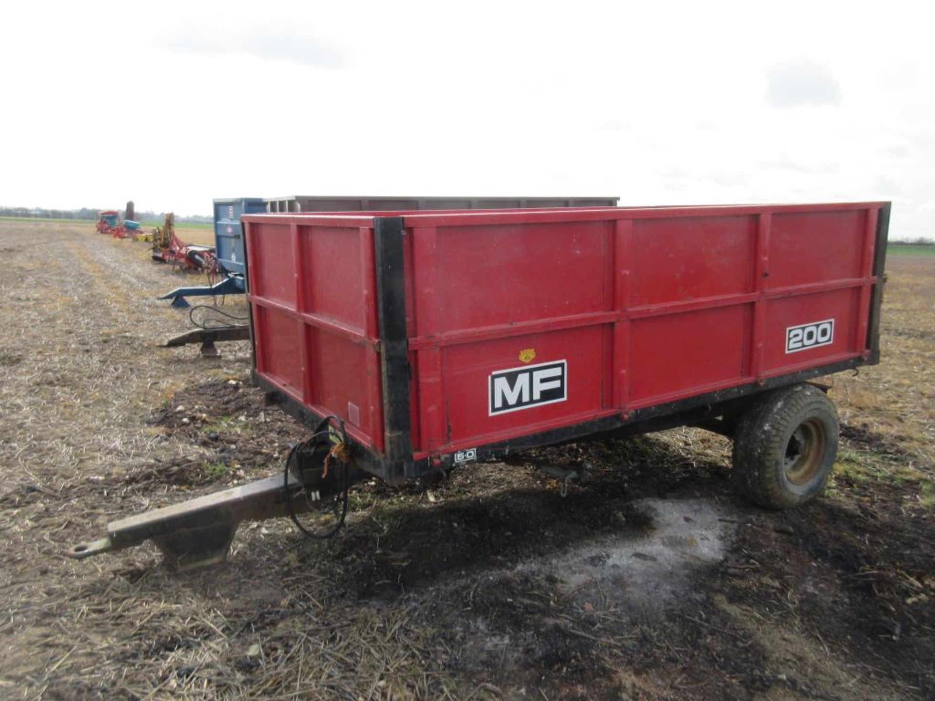 Massey Ferguson 200 5ton single axle steel dropside tipping trailer