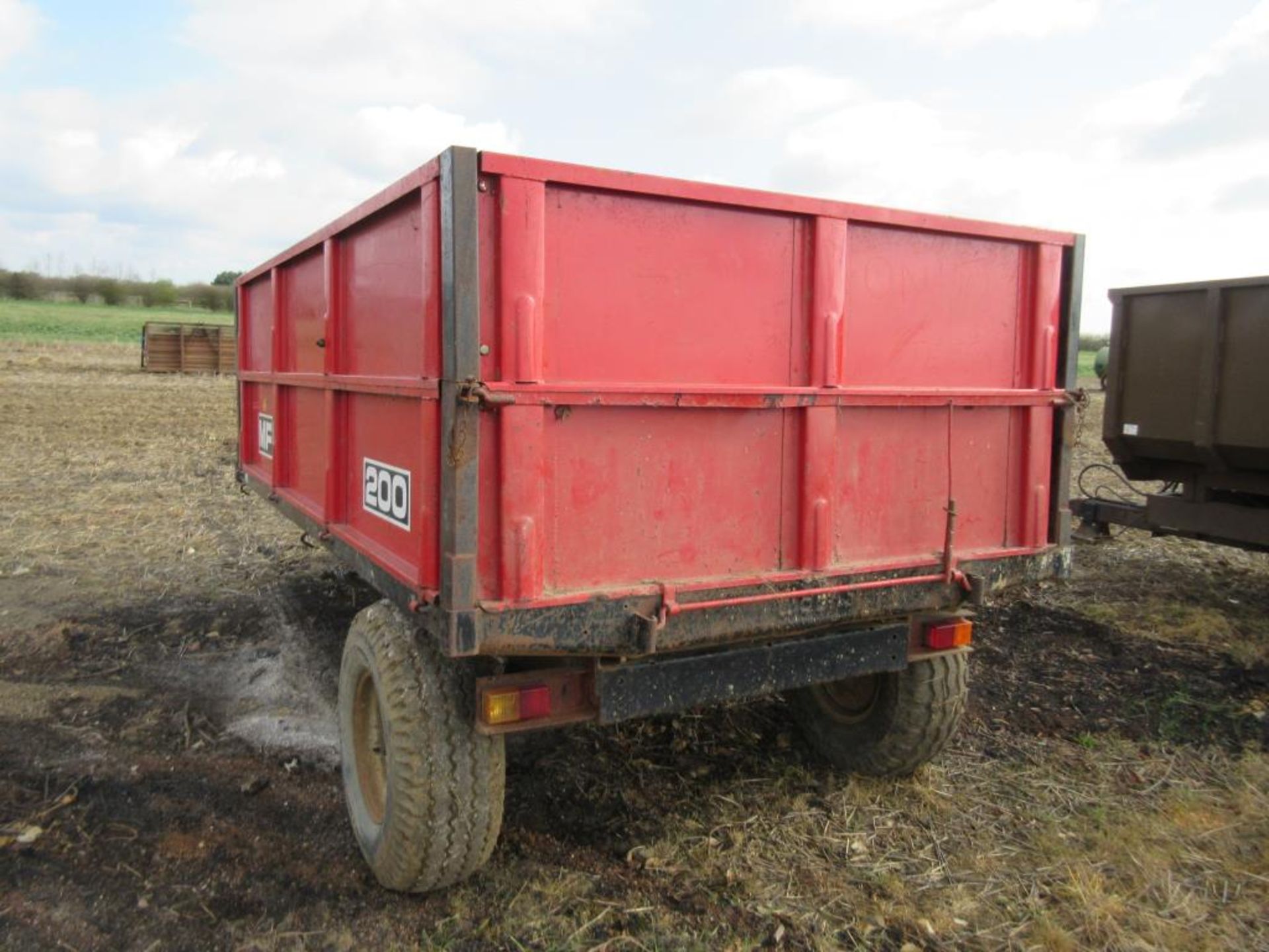 Massey Ferguson 200 5ton single axle steel dropside tipping trailer