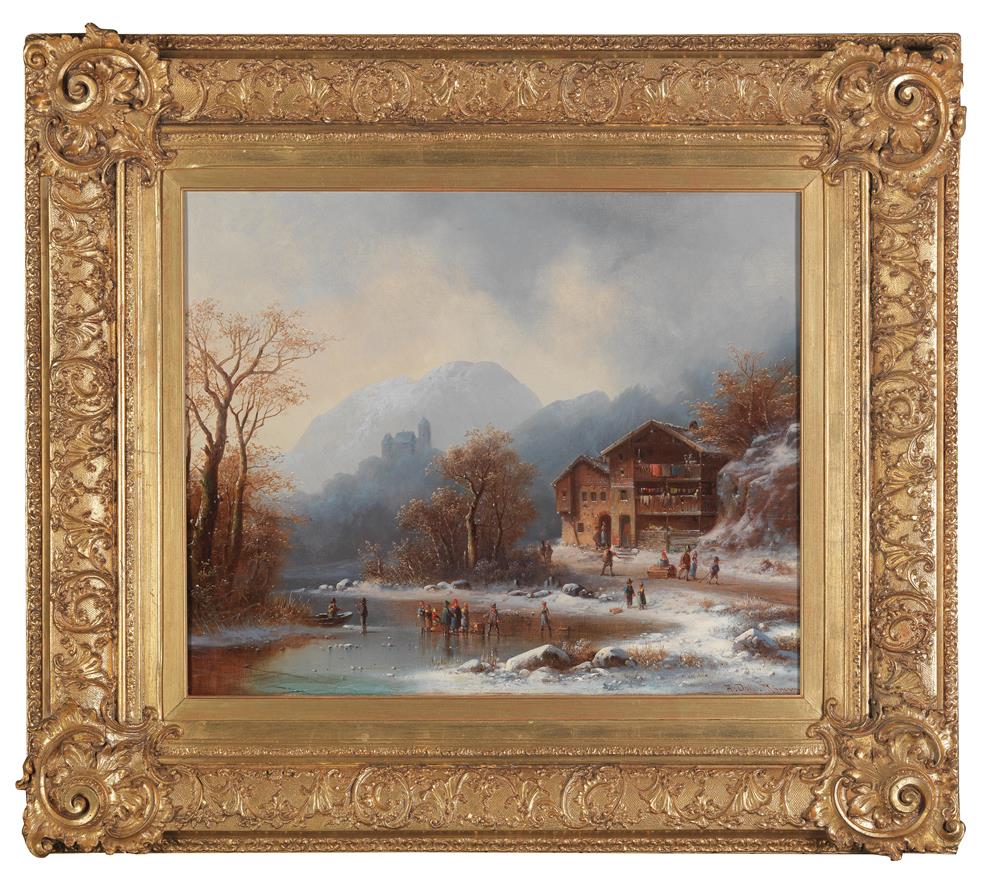 Anton Doll (Munich 1826—1887)Winter Pleasures, signed, inscribed A ...