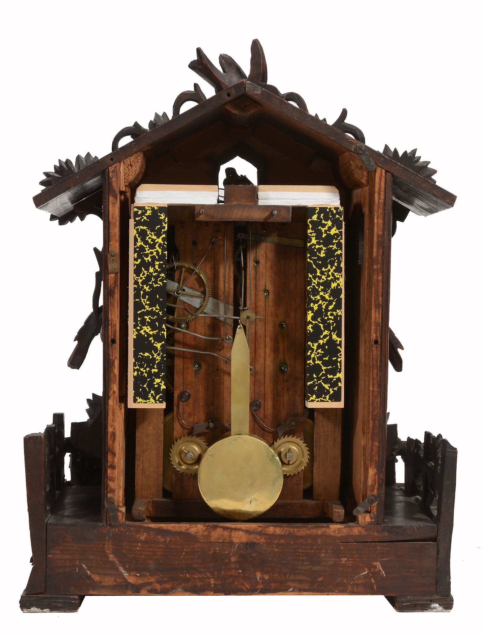 A Black Forest carved wood cuckoo table clock Attributed to Johann ...