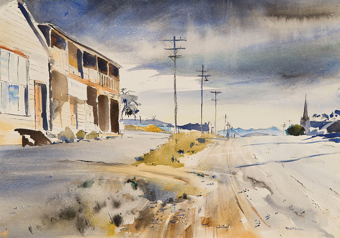 Peter McIntyre (1910-95) The Road to the Lakes watercolour and indian ...