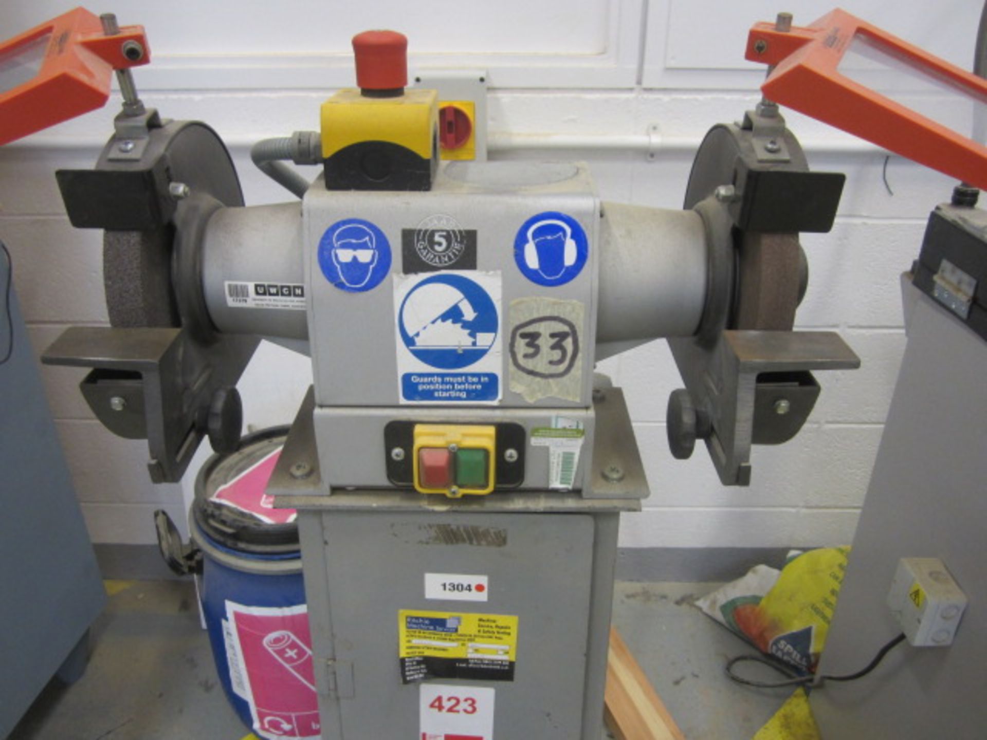 Creusen type DS9200 double ended pedestal grinder (2003), 240v