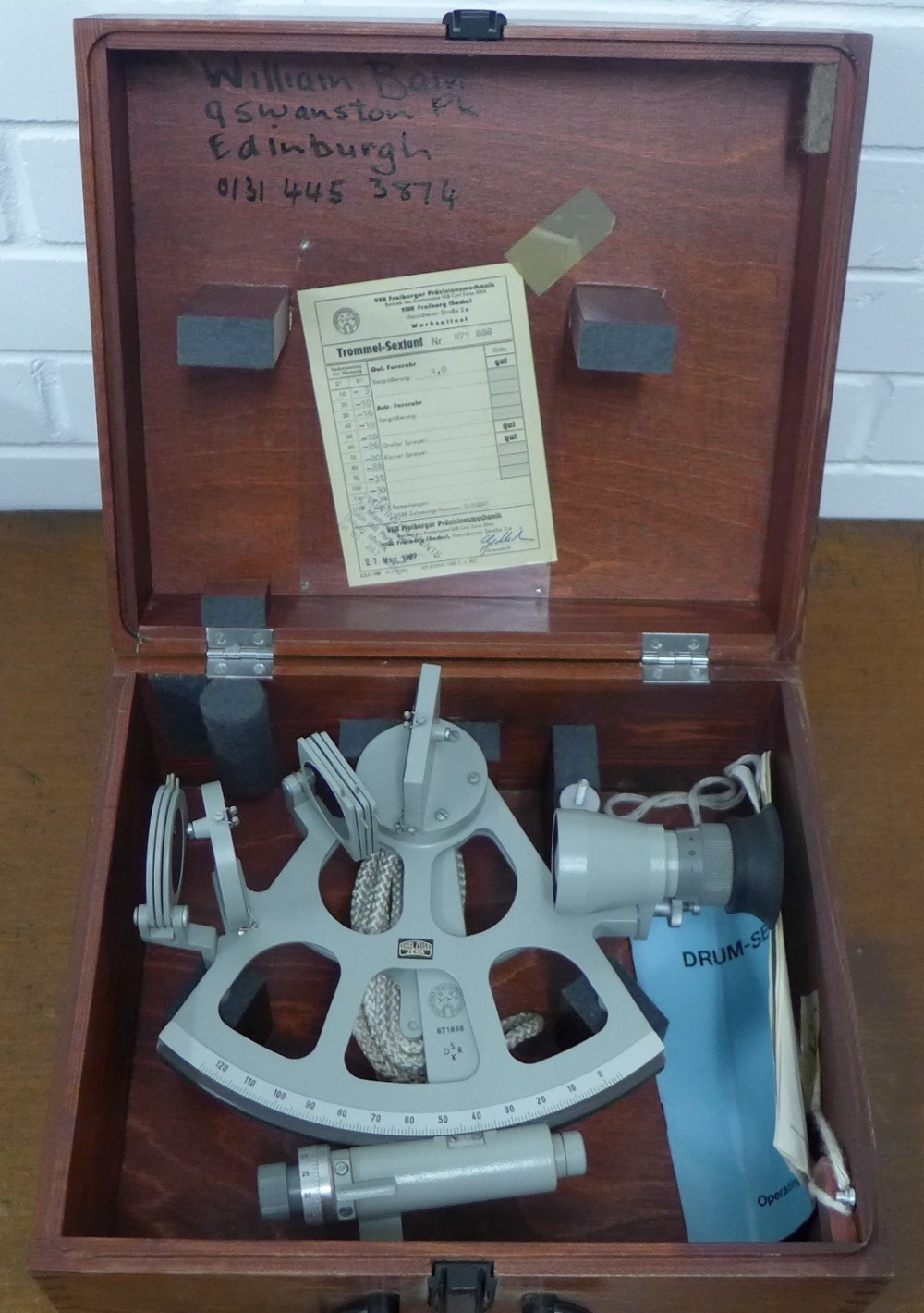 Carl Zeiss Of Jena Drum Trommel Sextant Model No 871888 In Original