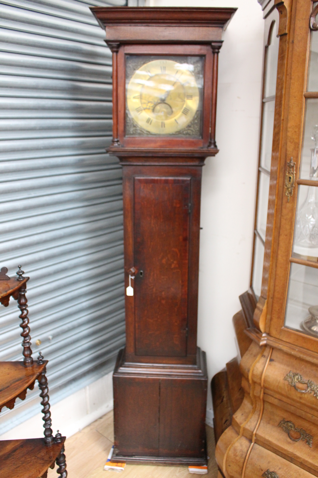 An 18th century oak 30 hour longcase clock, the brass dial inscribed ...