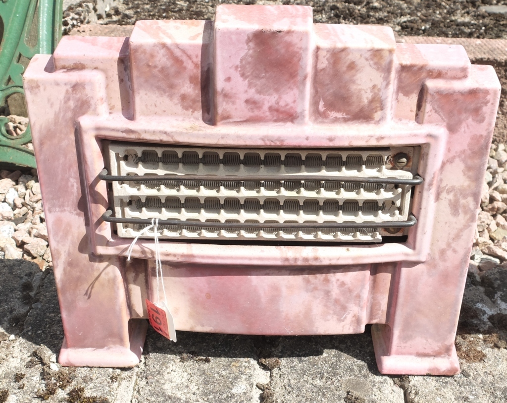 Vintage Art Deco Fire in an original Pink Colourway.