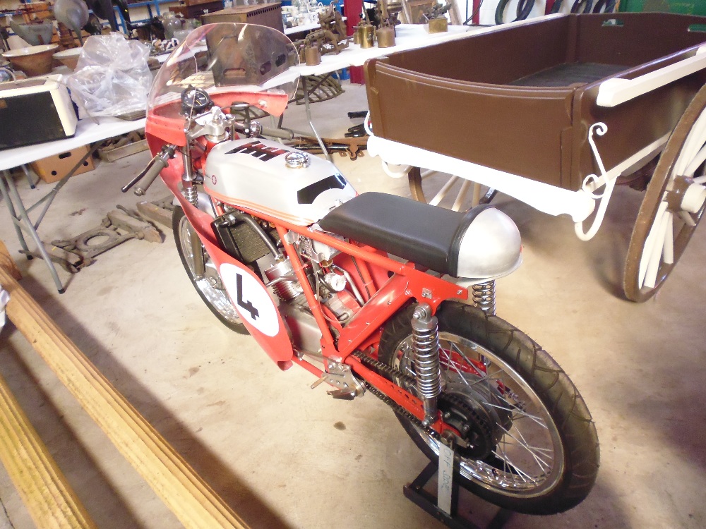 Suzuki 50cc race bike. Based upon a 1960s water-cooled TR50cc. Engine ...