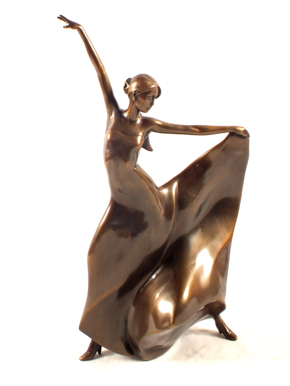 A limited edition Bronze sculpture of a flamenco dancer signed by the ...