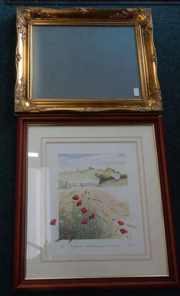 After Geoffrey Cowton. The Yorkshire Wolds, artist signed print with ...