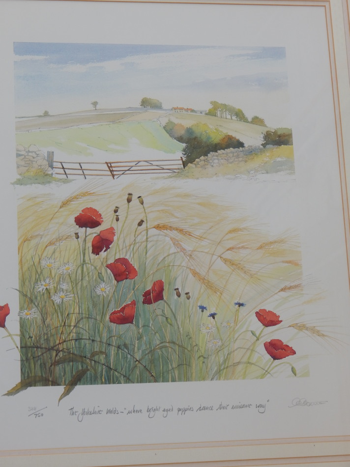 After Geoffrey Cowton. The Yorkshire Wolds, artist signed print with ...