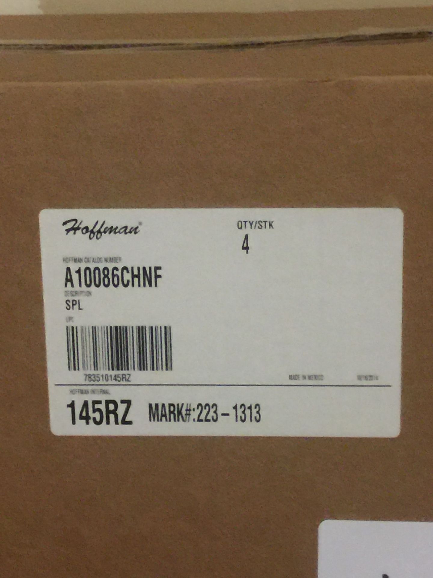 Hoffman Steel Junction Box Enclosure - A10086CHNF - 10" H x 8" W - 6 ...